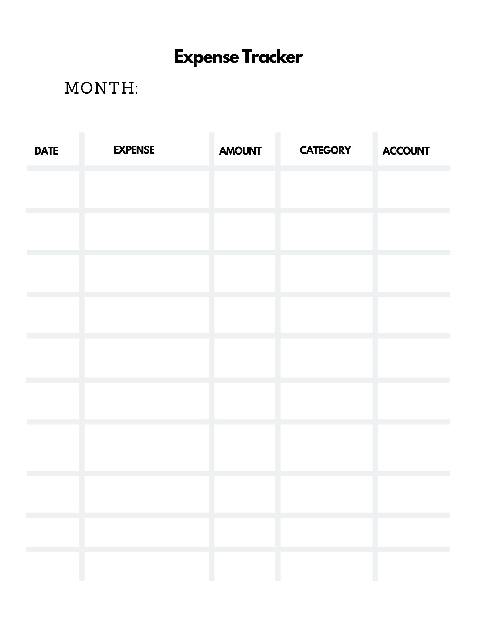 Expense Tracker – Nicole Grace Collection